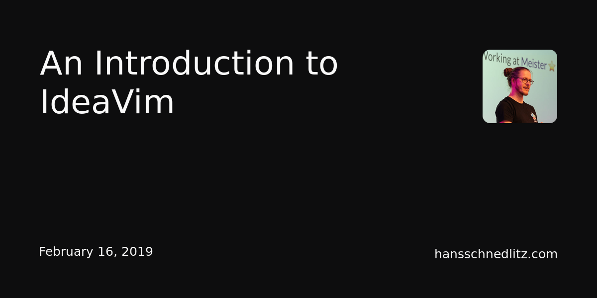 An Introduction to IdeaVim | Hans Schnedlitz